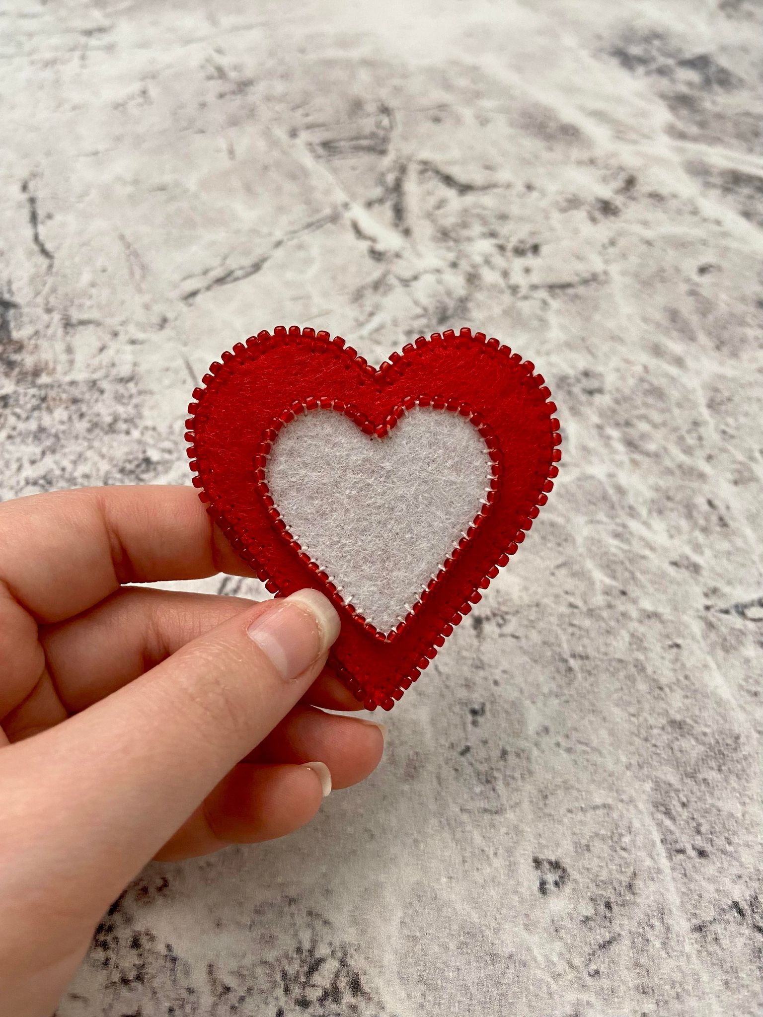 Free Beaded Felt Heart Ornament Pattern and Template ...