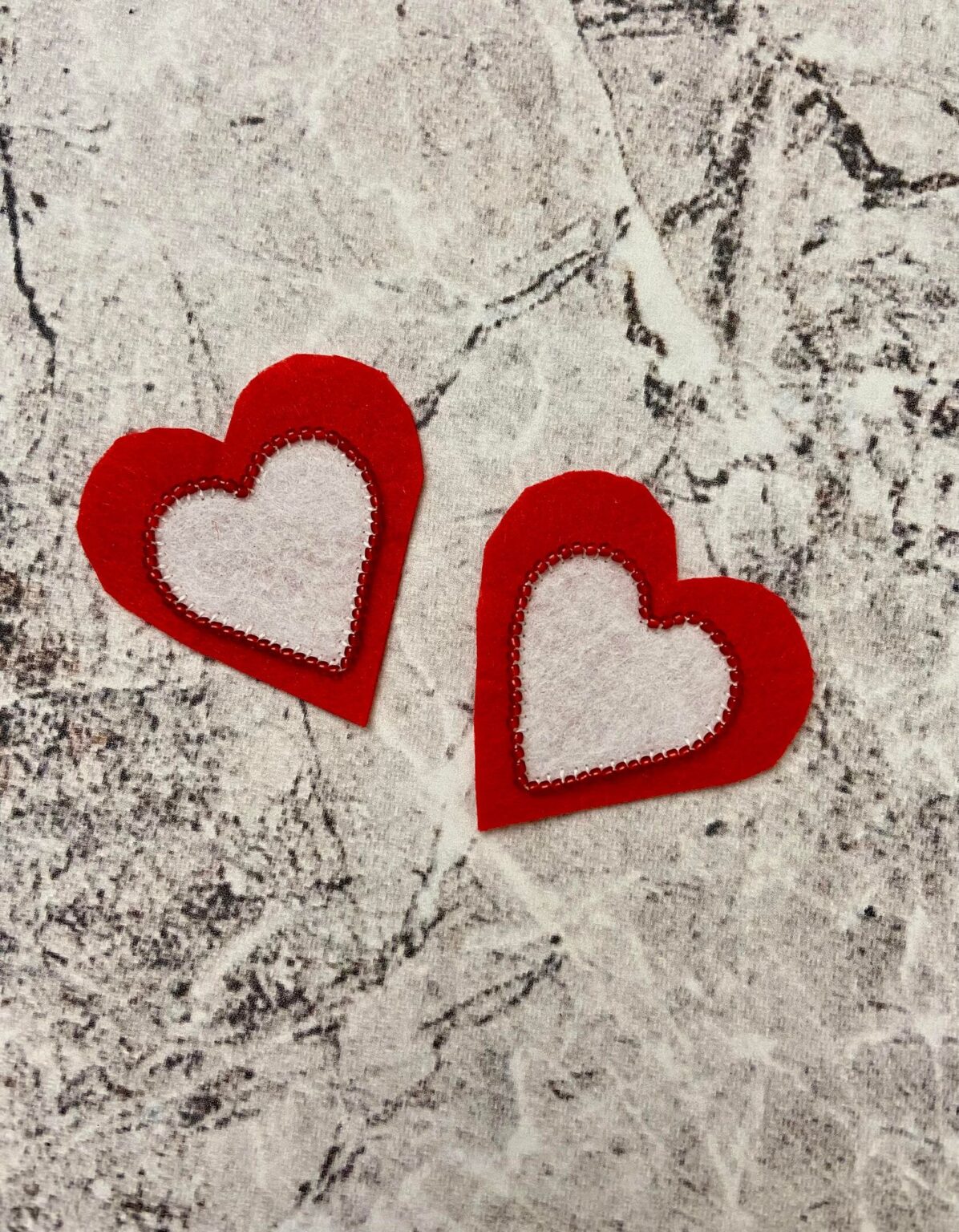 Free Beaded Felt Heart Ornament Pattern and Template ...