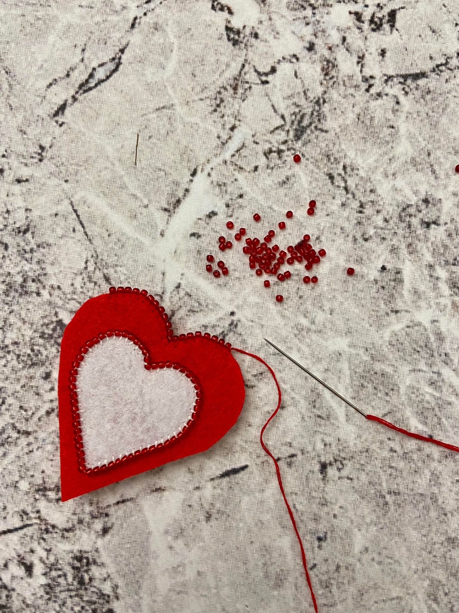 Free Beaded Felt Heart Ornament Pattern and Template ...