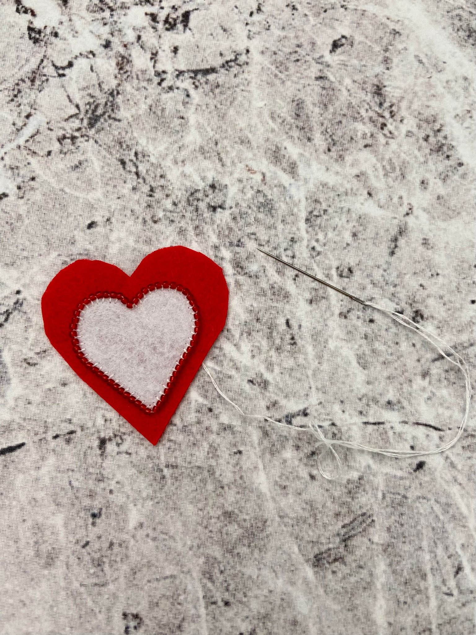 Free Beaded Felt Heart Ornament Pattern and Template ...