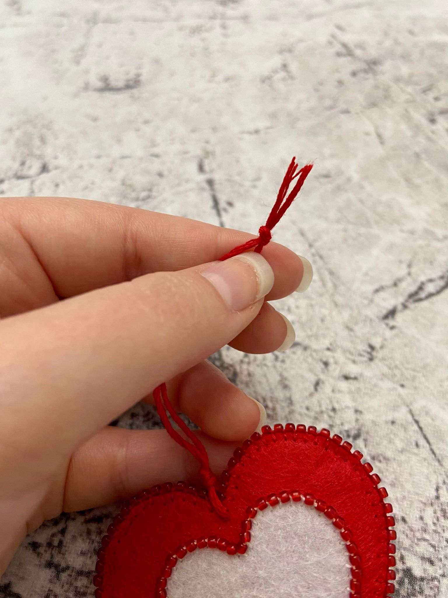 Free Beaded Felt Heart Ornament Pattern and Template ...
