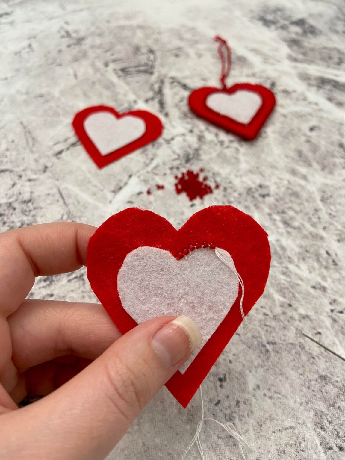 Free Beaded Felt Heart Ornament Pattern and Template ...