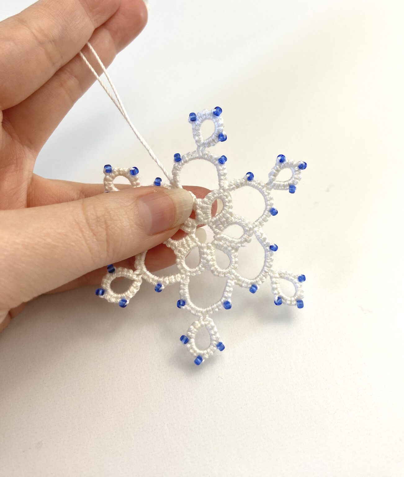 Free Elegant Snowflake Ornament Tatting Pattern - NeedlesnBeadsnSweetasCanbe