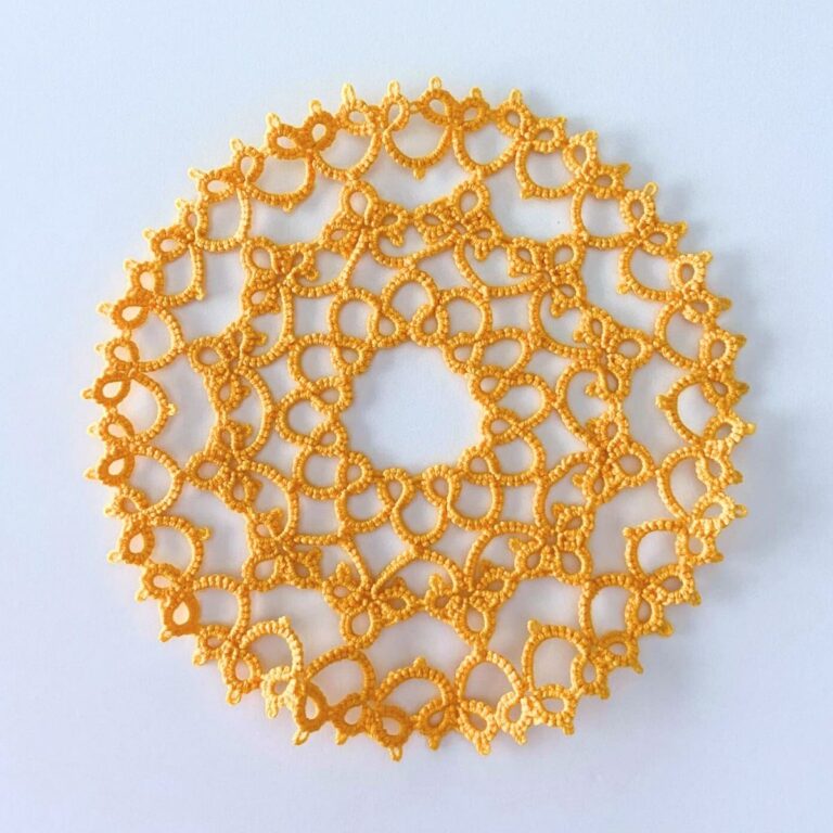 Free Sunny Doily Tatting Pattern and Diagram - NeedlesnBeadsnSweetasCanbe