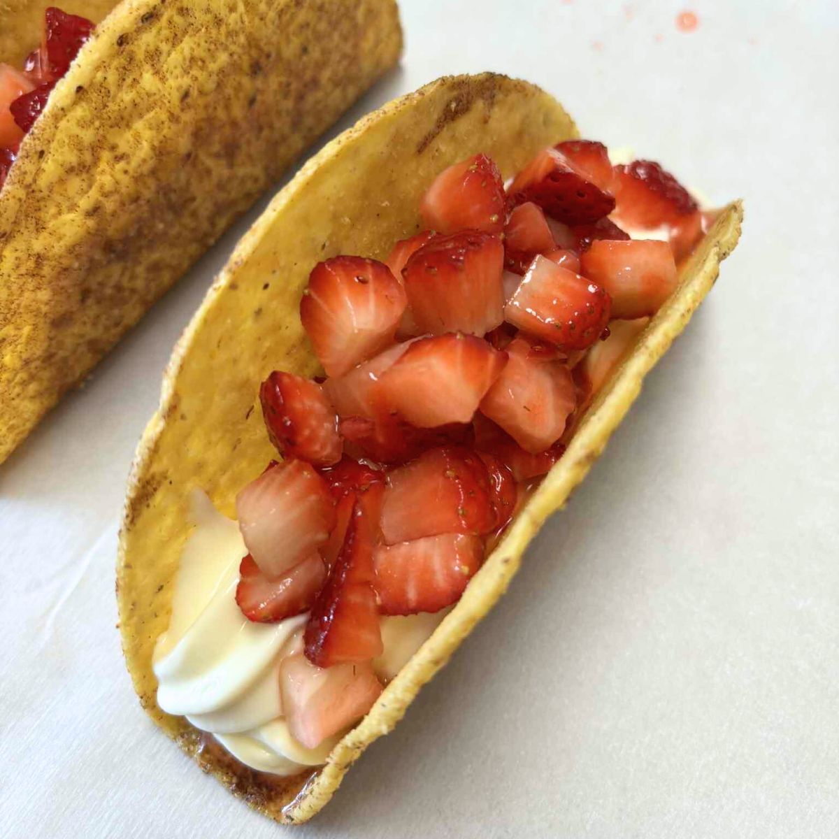 Easy Strawberry Cheesecake Dessert Tacos - NeedlesnBeadsnSweetasCanbe